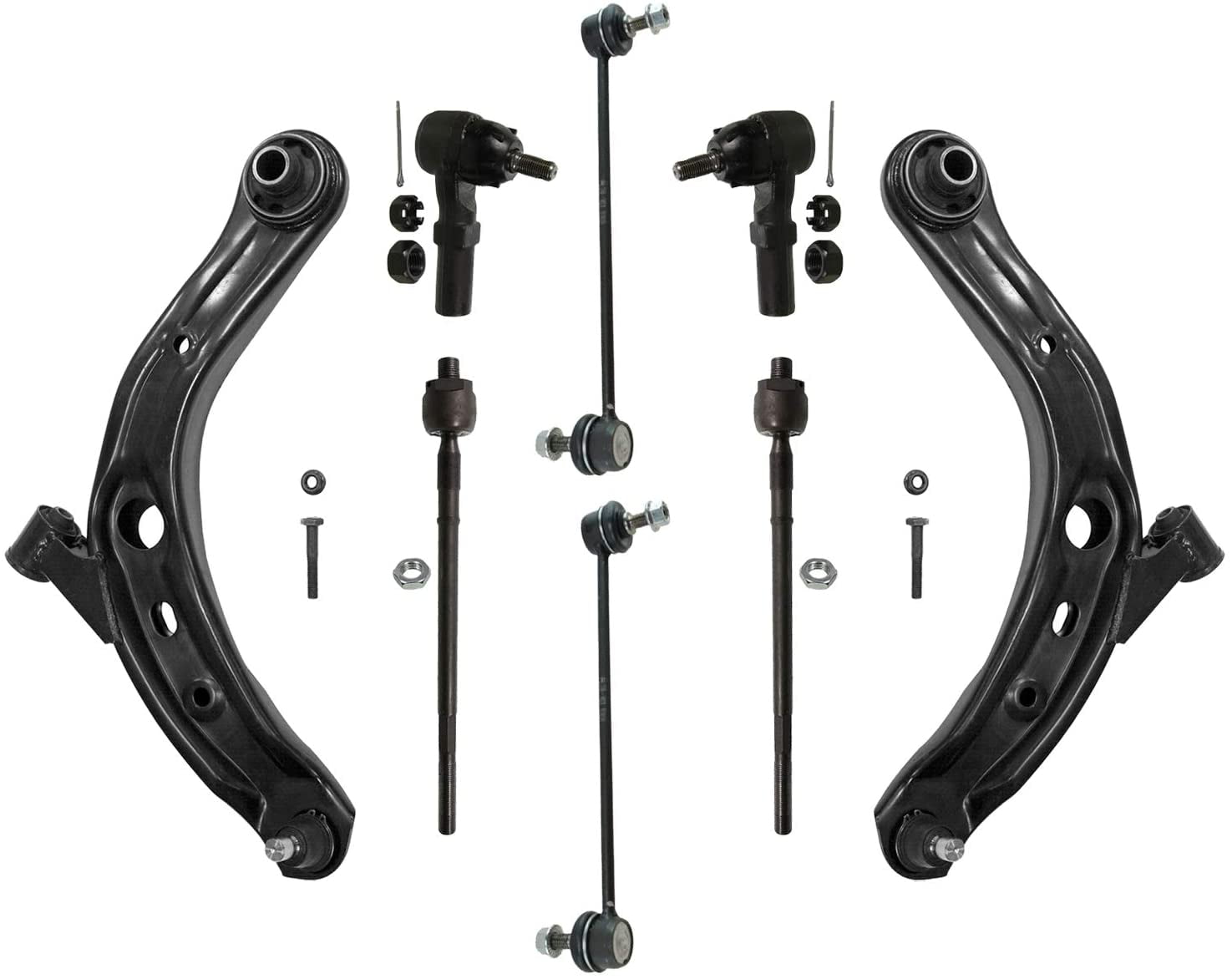 Detroit Axle - Front Lower Control Arms w/Ball Joints Tie Rods Sway ...