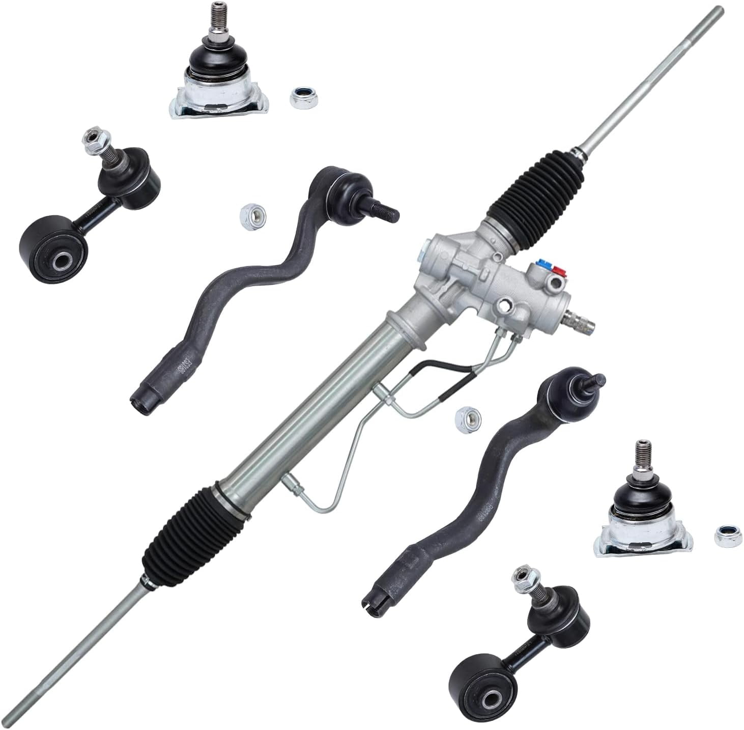 Detroit Axle - Front Power Steering Rack and Pinion Sway Bars Outer Tie ...