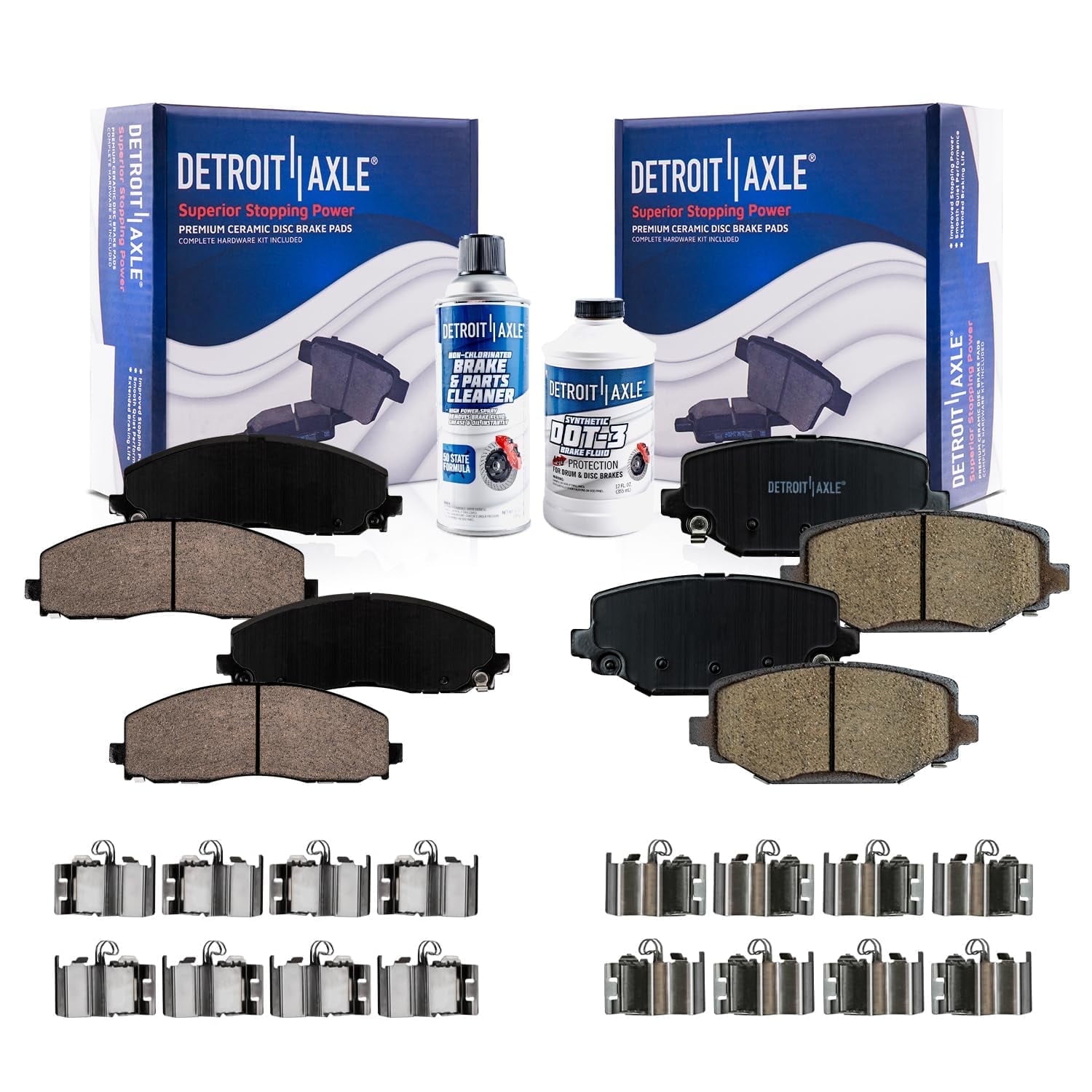Detroit Axle - 6pc Front & Rear Brake Pads Kit for Automotive ...