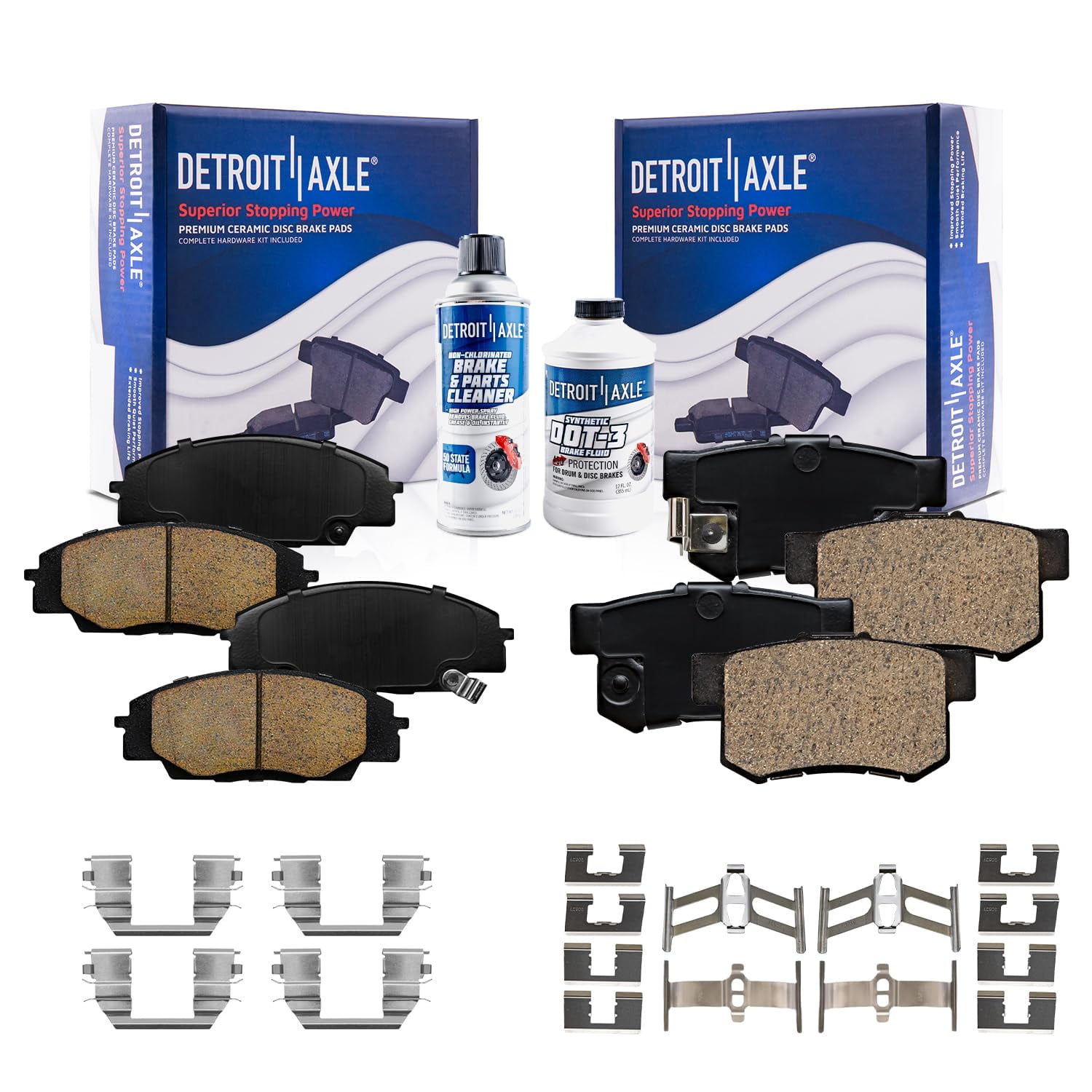 Detroit Axle - Front Rear Brakes Brake Pads Replacement for Honda S2000 ...