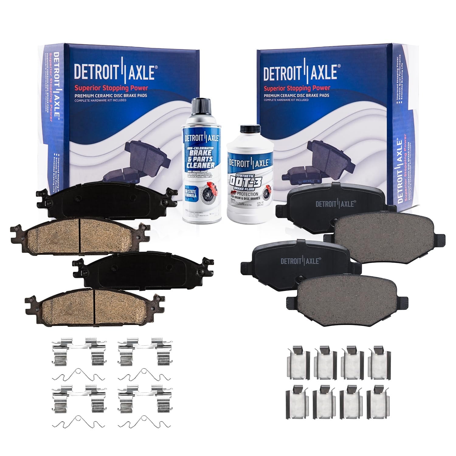 Detroit Axle - 6pc Front Rear Ceramic Brake Pads Replacement for Ford ...