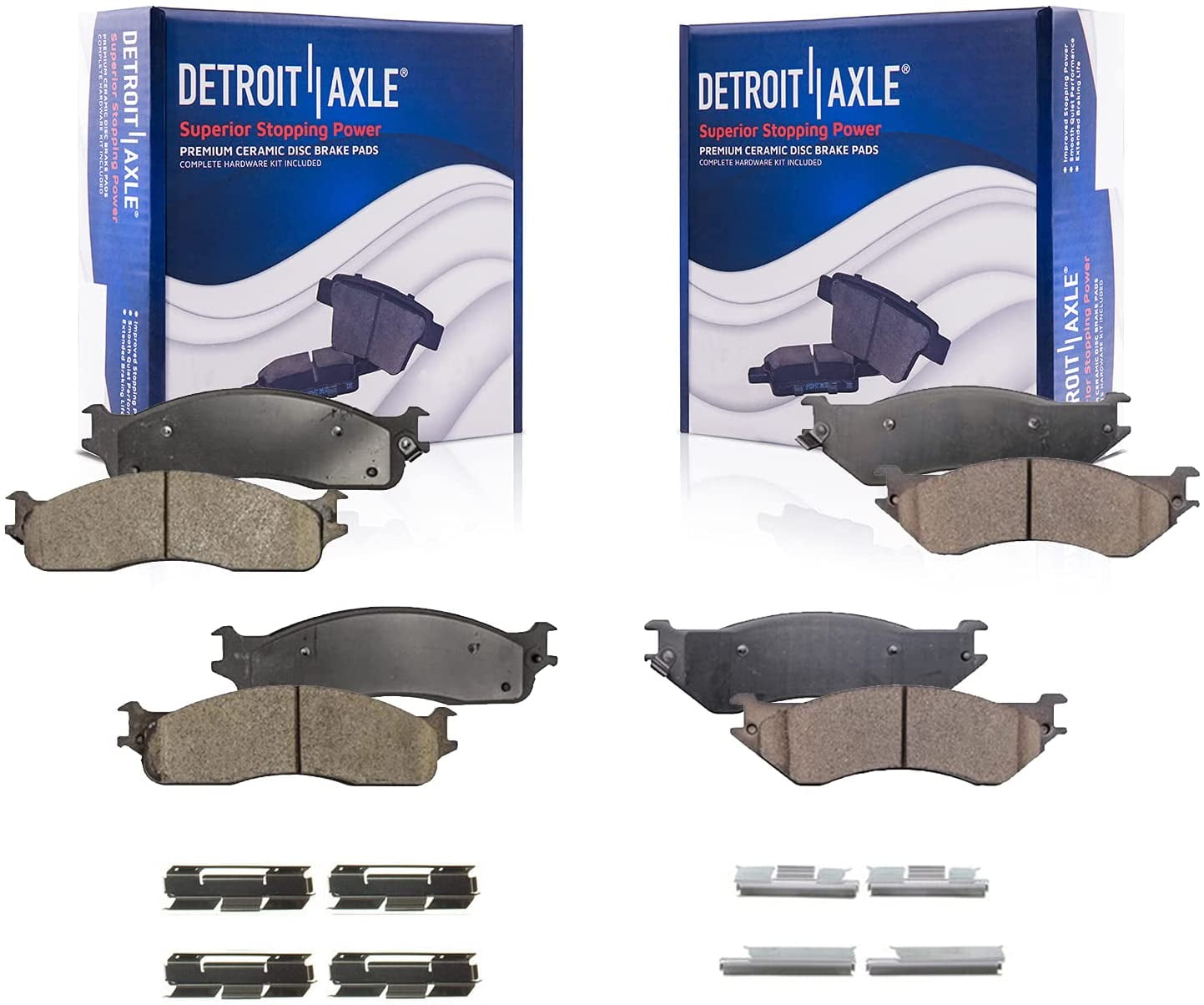 Detroit Axle - Front Rear Brakes Brake Pads Replacement for Ram 1500 ...