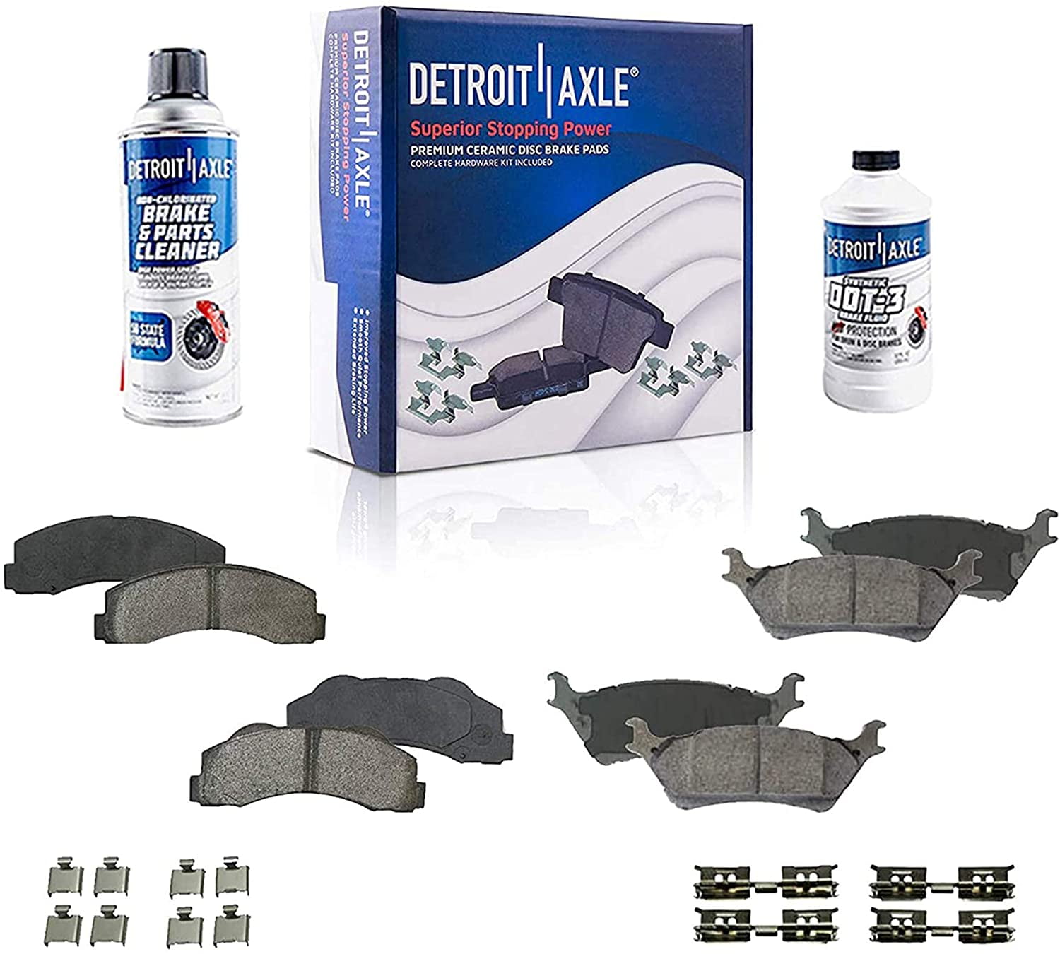 Detroit Axle - Front & Rear Ceramic Brake Pads Replacement for 2012 ...