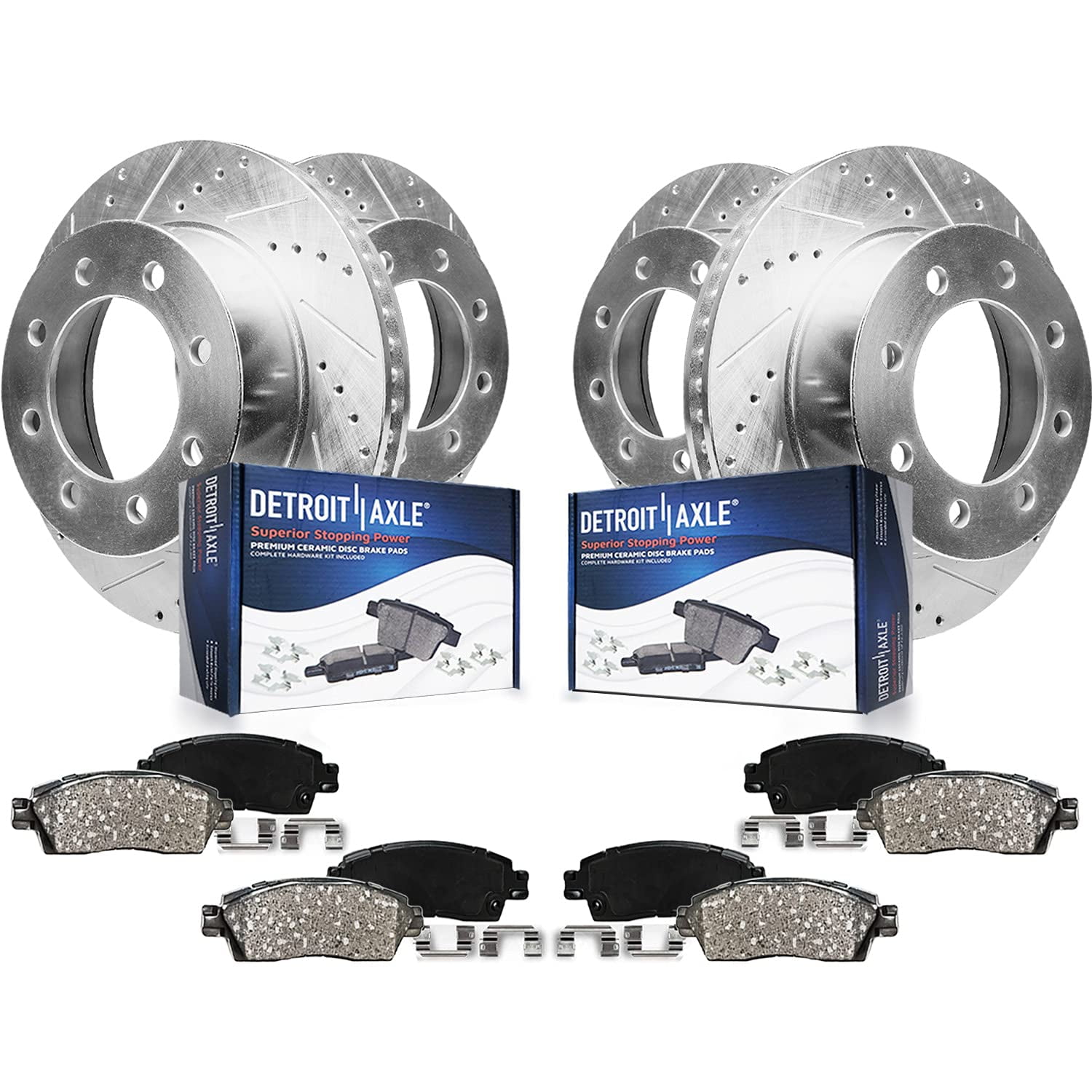 Detroit Axle - Brakes & Rotors Kit for Chevy Suburban 2500, Silverado K2500 HD, Express G3500 LS ...