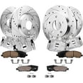 Detroit Axle - Front Rear Drilled & Slotted Rotors Ceramic Brake Pads ...