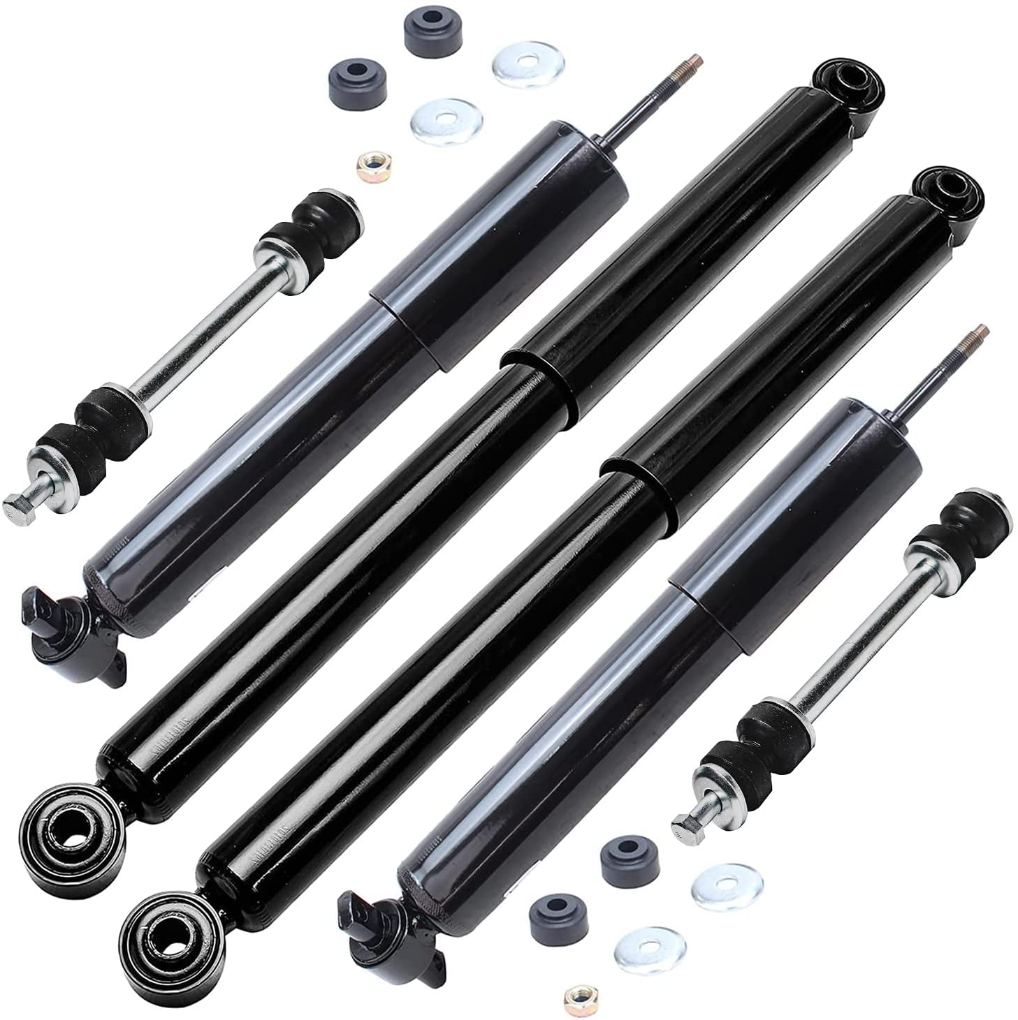 Detroit Axle - Front/Rear Shock Absorbers & Control Arm for 2WD 1999 ...