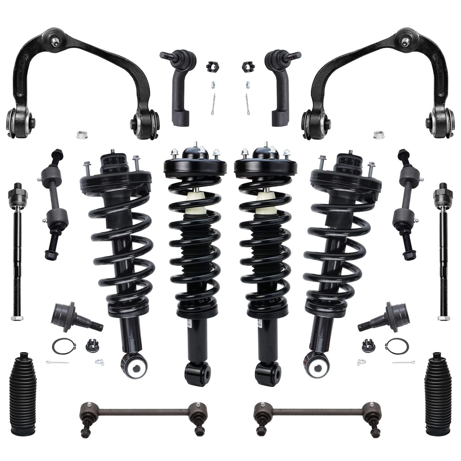 Detroit Axle - Front Rear Struts Upper Control Arms Suspension Kit ...