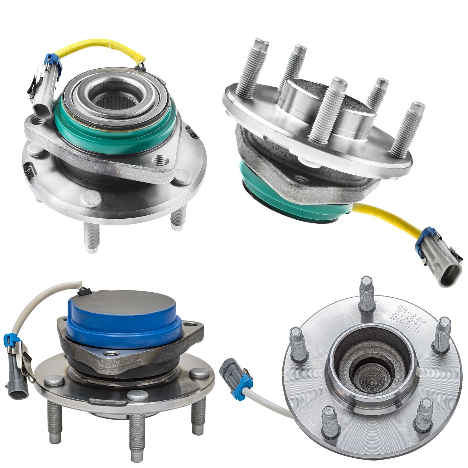 Detroit Axle - Front and Rear Wheel Bearing and Hub Assembly Set for ...