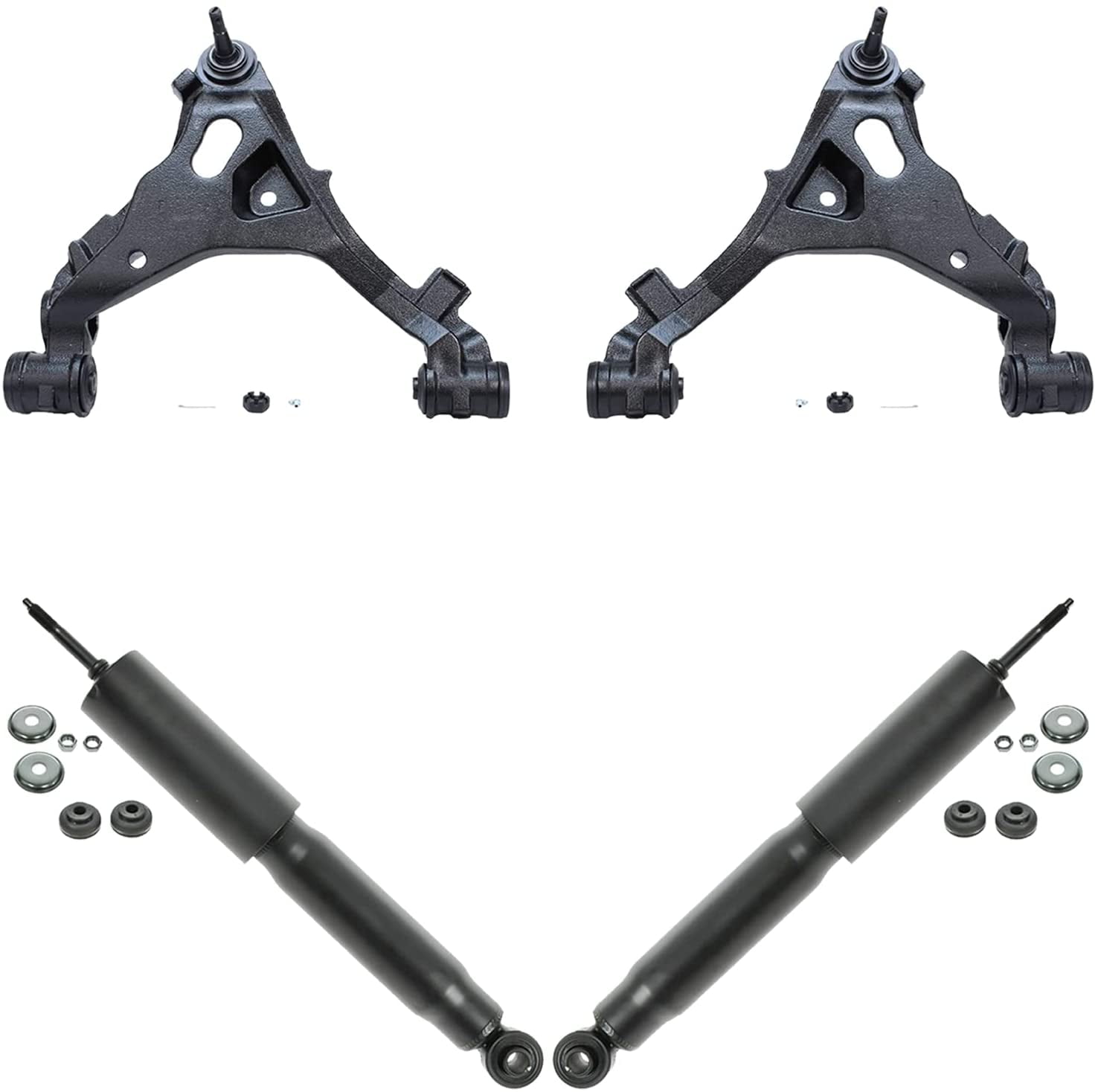 Detroit Axle - Front Shocks Absorber Assembly + Lower Control Arm With ...