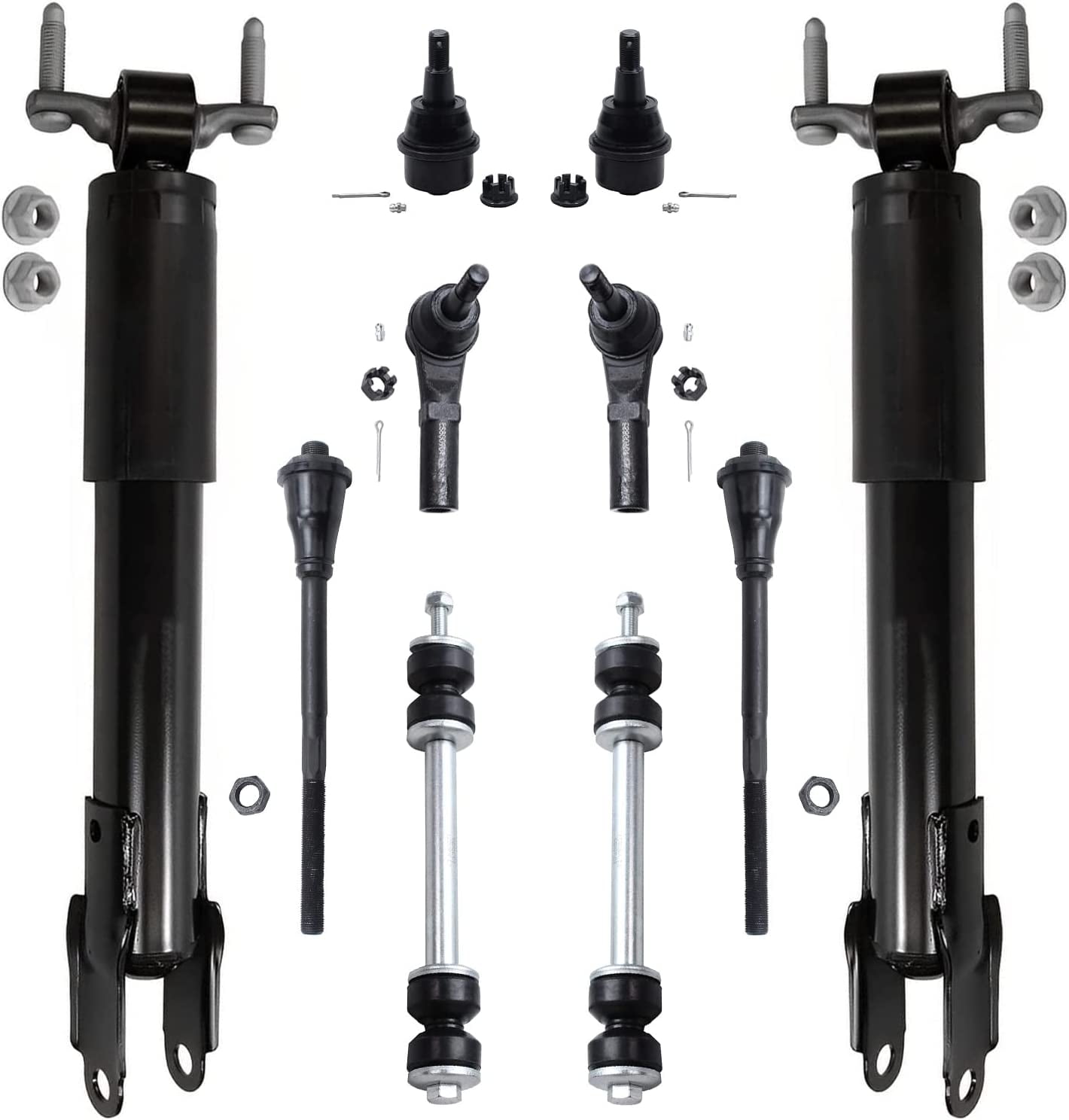 Detroit Axle - Front Shocks + Sway Bars Suspension Kit Replacement for ...