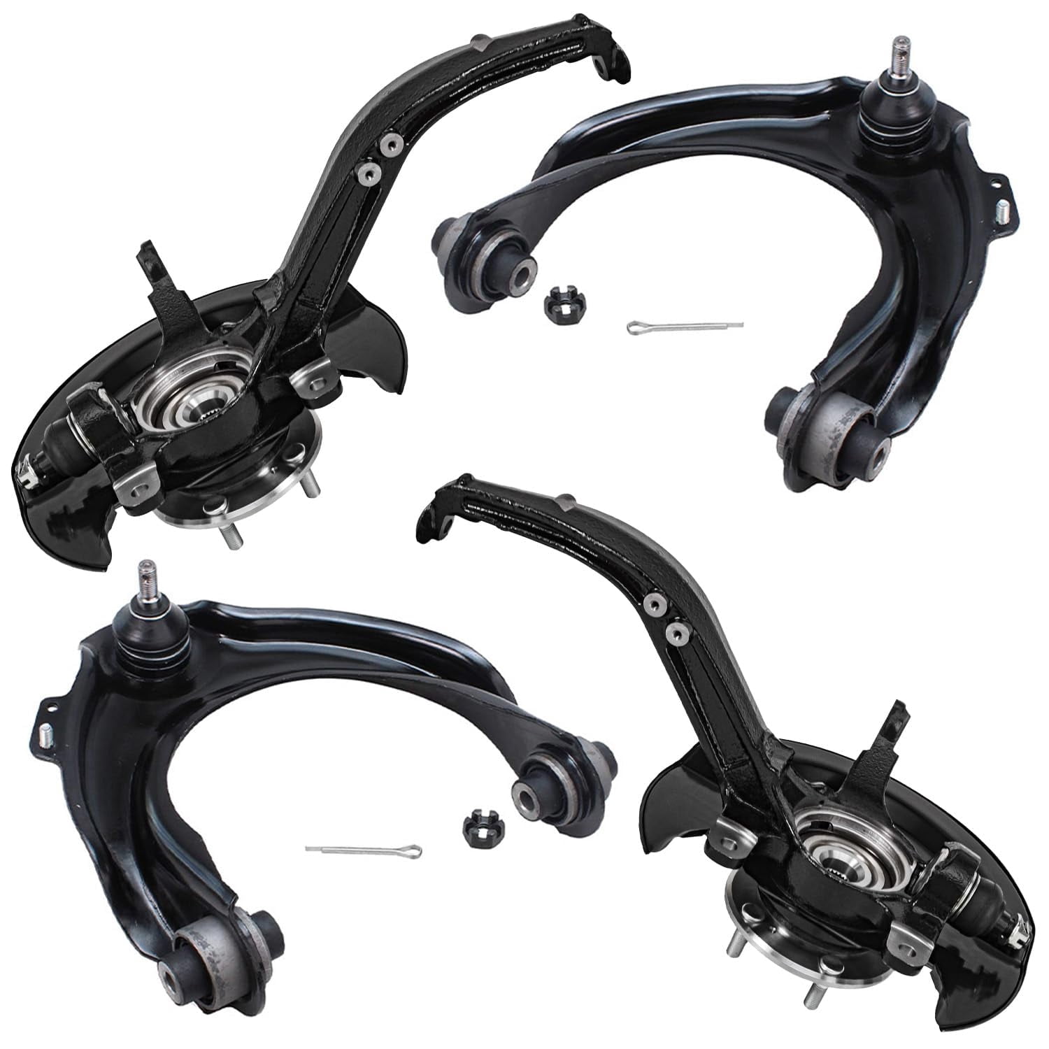 Detroit Axle - Front Steering Knuckles Hubs Upper Control Arms ...