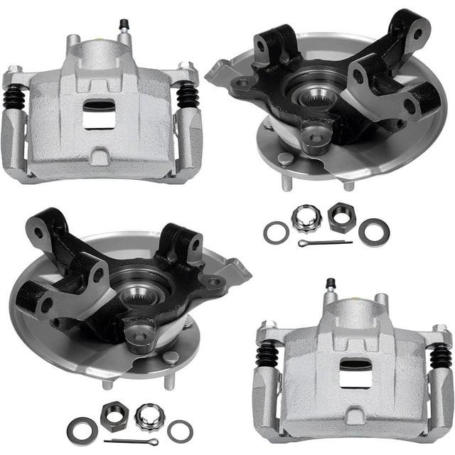 Detroit Axle - Front Steering Knuckles & Wheel Hub Bearings + Brake ...