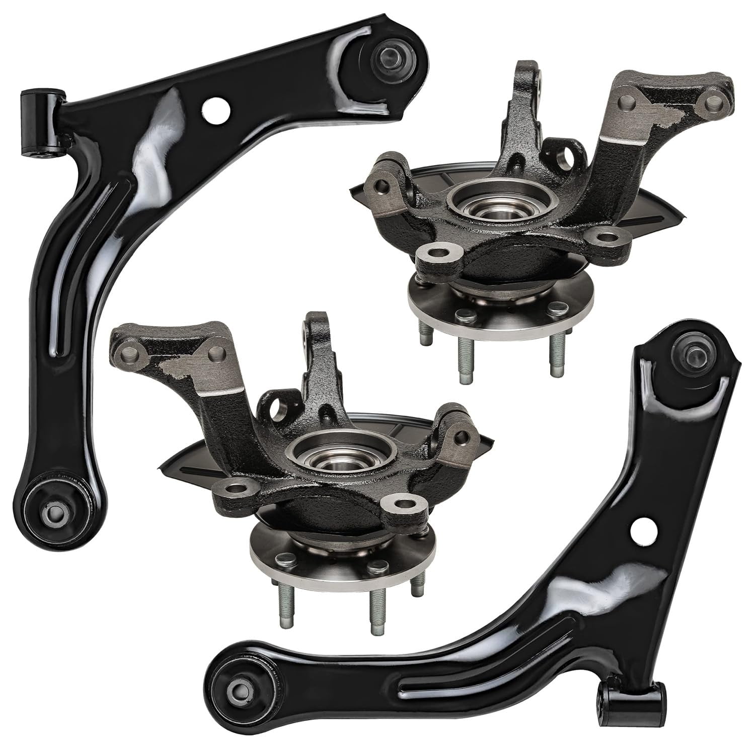 Detroit Axle - Front Steering Knuckles & Wheel Hub Bearings + Lower ...
