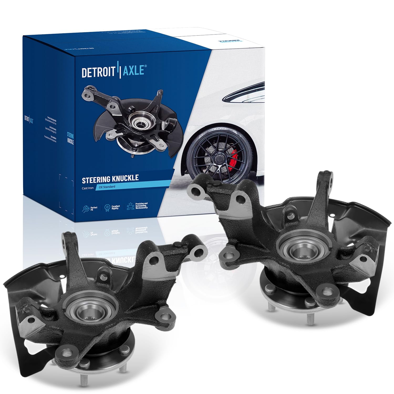 Detroit Axle - Front 2pc Steering Knuckles for 2007-2015 Mazda CX-9, 07 ...