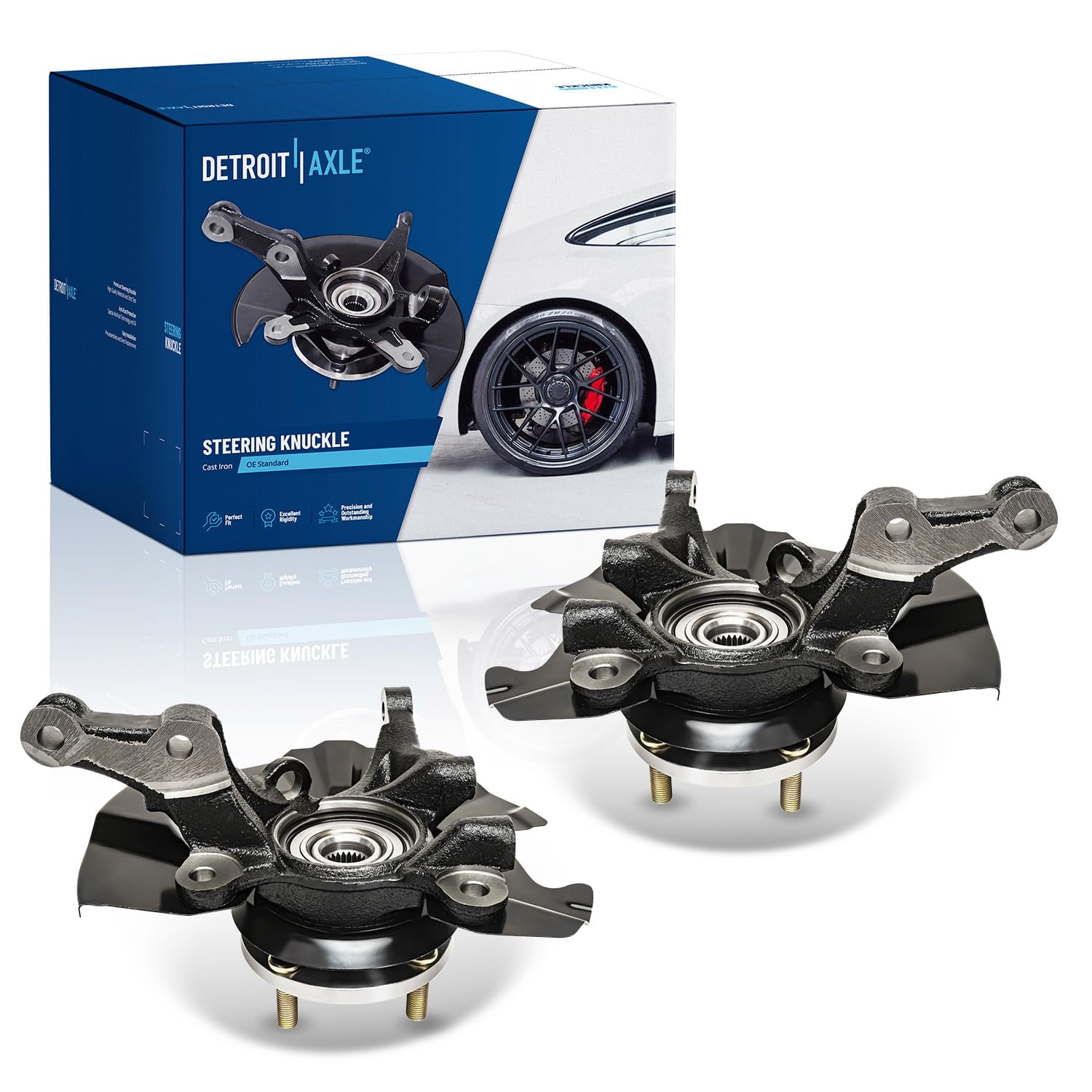 Detroit Axle - Front Steering Knuckles and Wheel Hub Bearings ...
