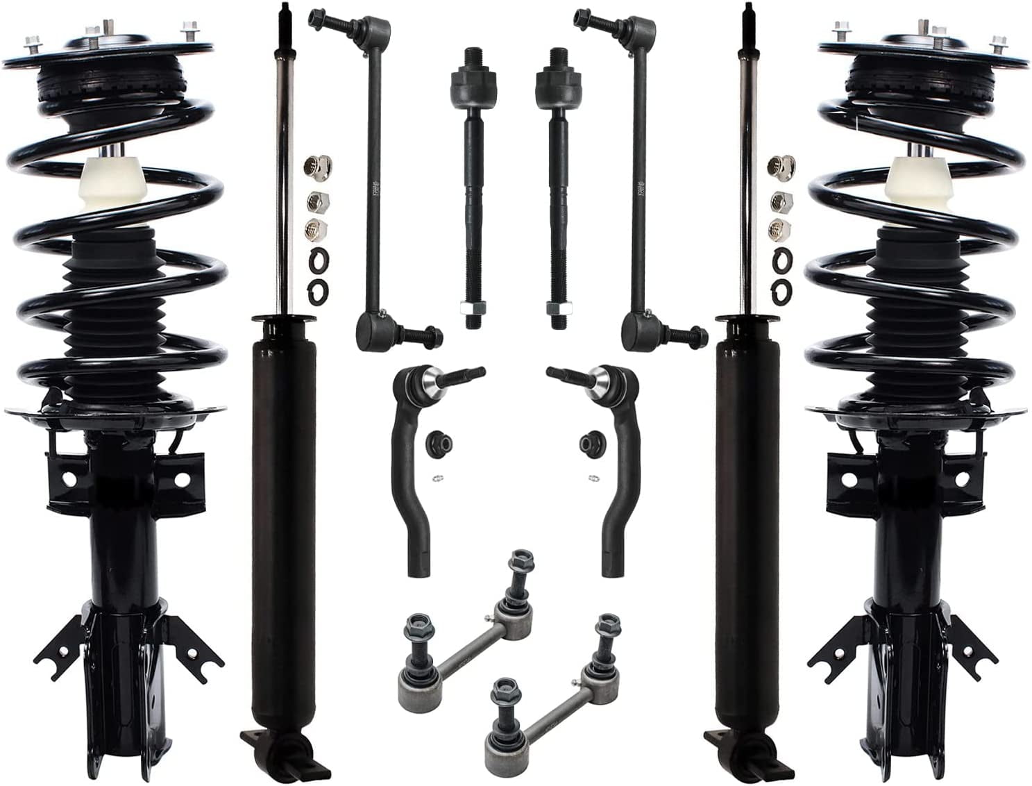 Detroit Axle - Front Struts Rear Shock Absorbers Sway Bar Links Outer ...