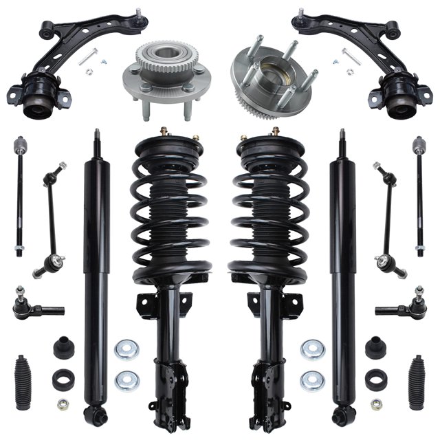 Detroit Axle - Front Struts Rear Shock Absorbers Wheel Hub Bearing ...