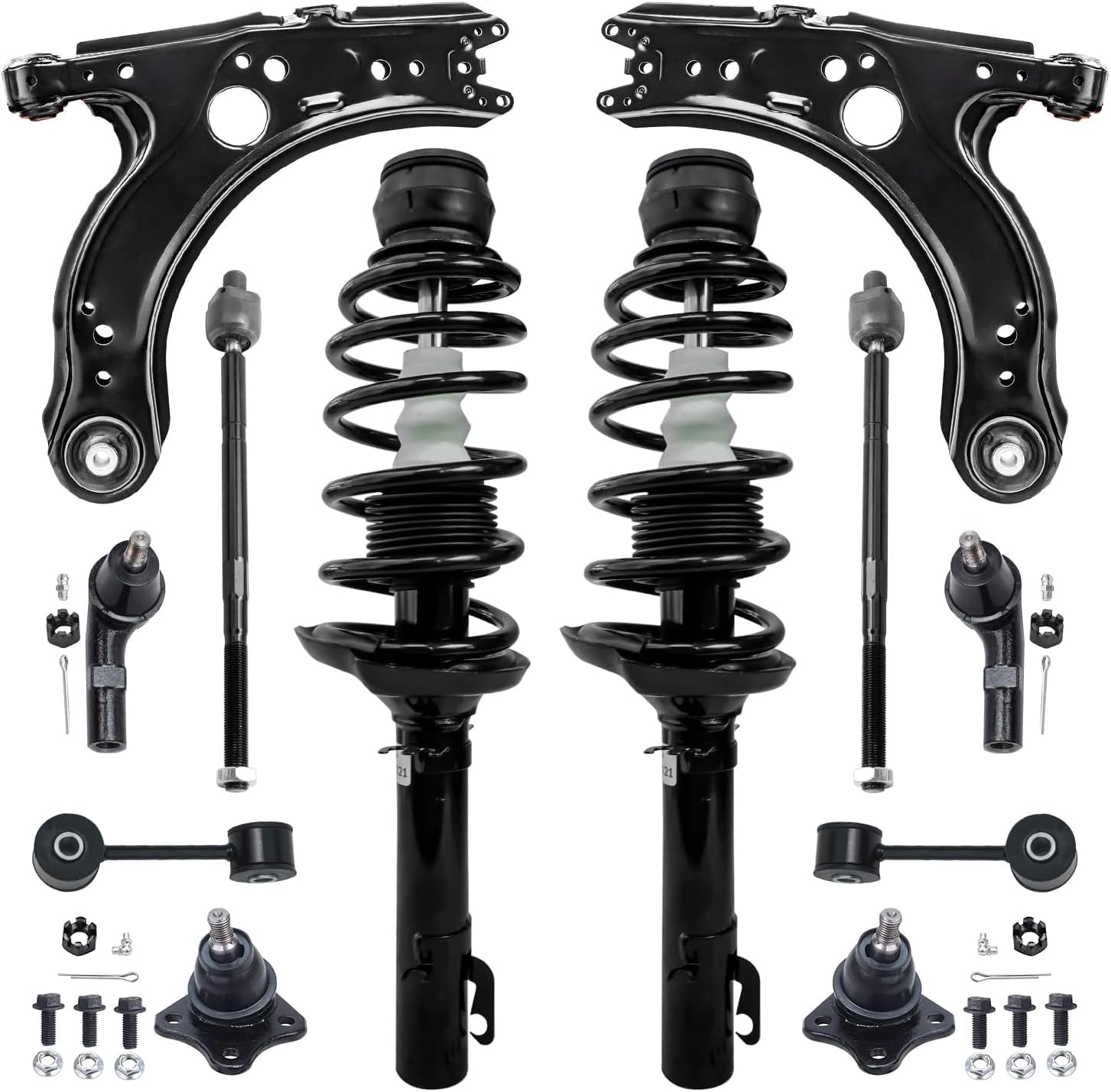 Detroit Axle - Front Struts Suspension Kit for Volkswagen Beetle Golf ...