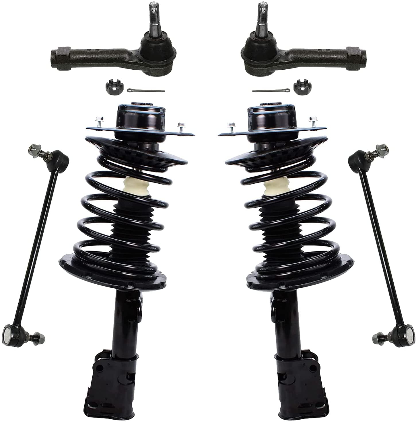 Detroit Axle - Front Struts w/Coil Spring Outer Tie Rods Sway Bars ...