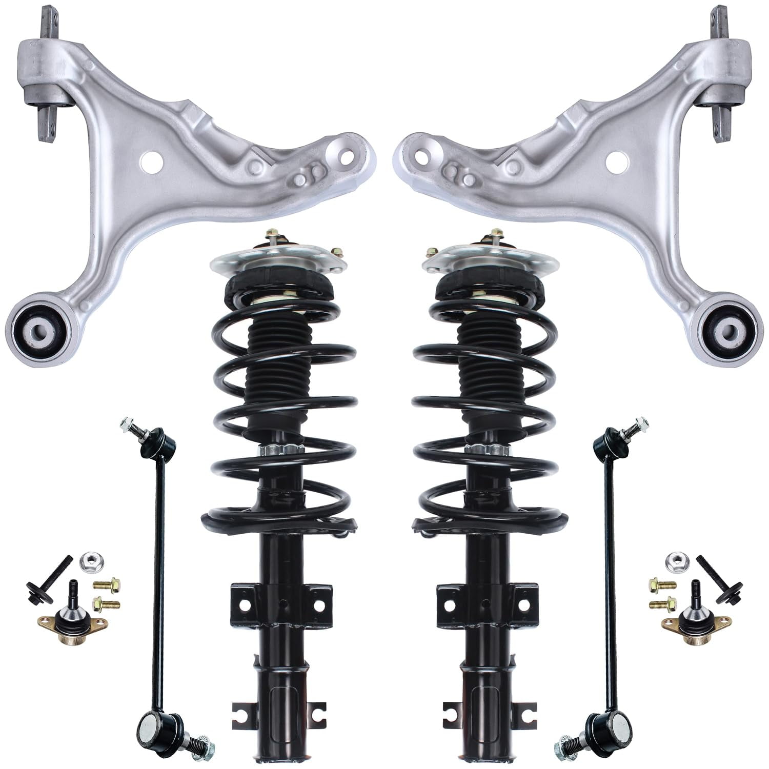 Detroit Axle - Front Struts w/Coil Spring + Sway Bars + Lower Control ...