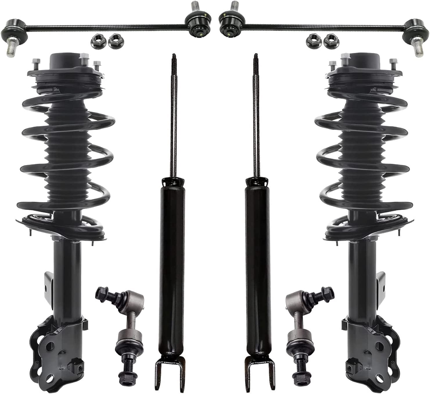 Detroit Axle - Front Struts w/Coil Springs Rear Shock Absorbers Sway ...