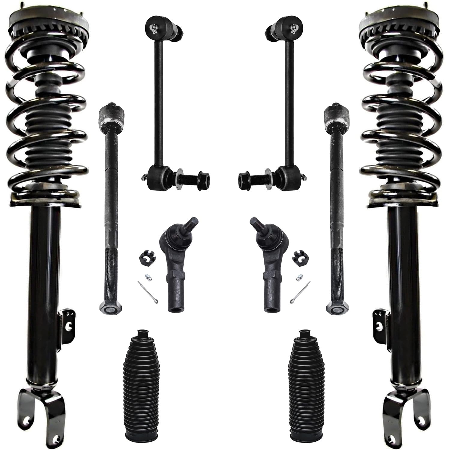 Detroit Axle - Front Struts w/Coil Springs Sway Bar Links Outer Inner ...