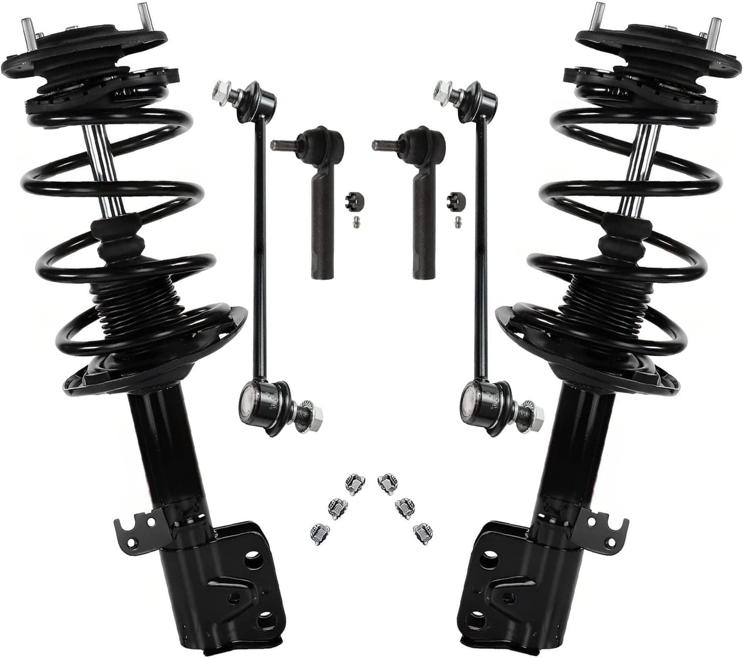 Detroit Axle - Front Struts w/Coil Springs Sway Bars Outer Tie Rods ...