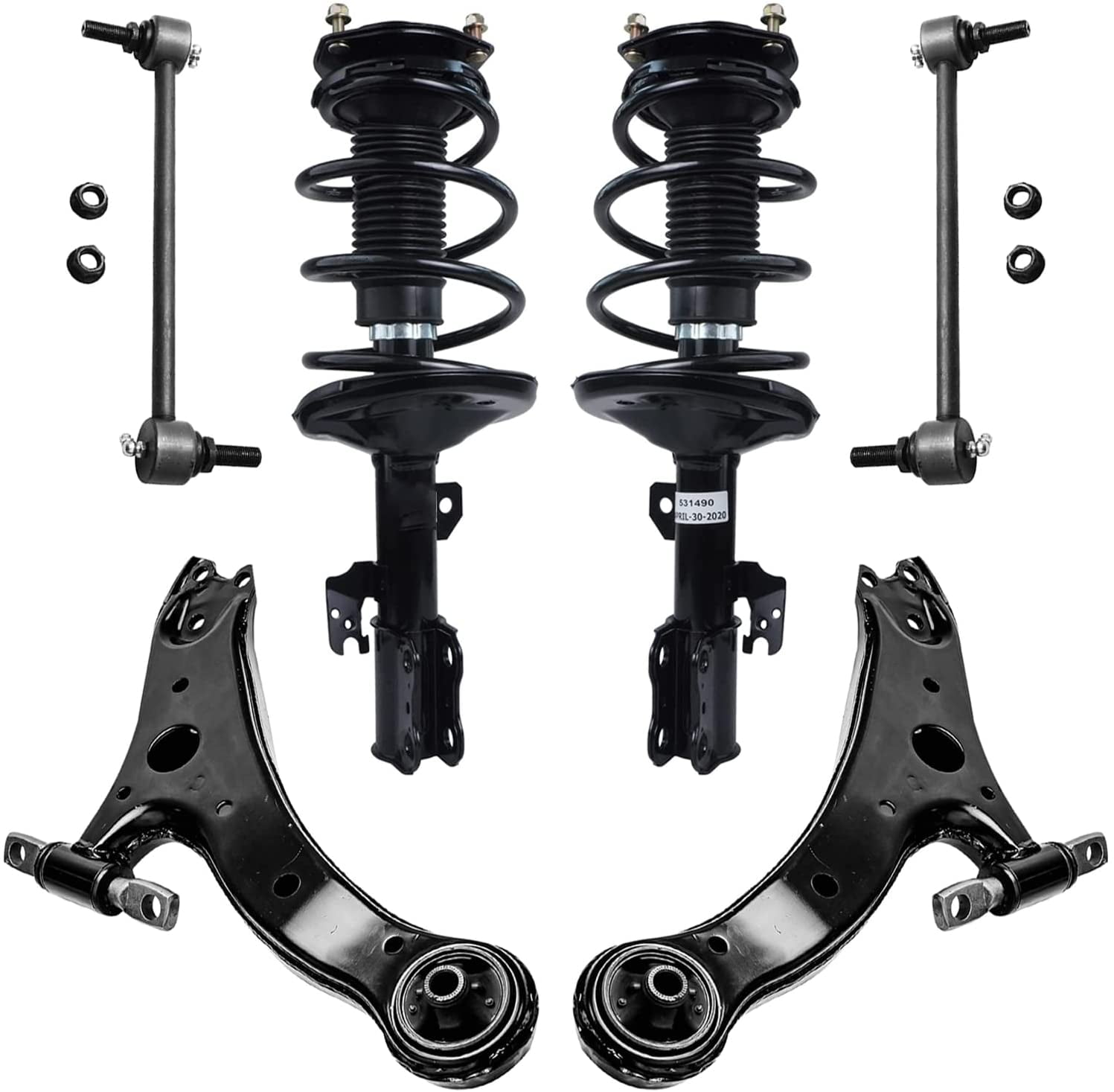 Detroit Axle - Front Struts w/Springs Lower Control Arms Sway Bars ...