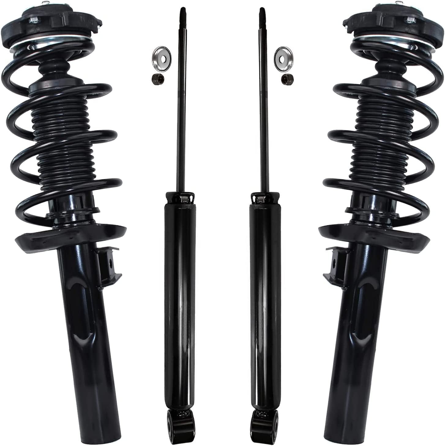 Detroit Axle - Front Struts with Coil Spring + Rear Shock Absorbers ...