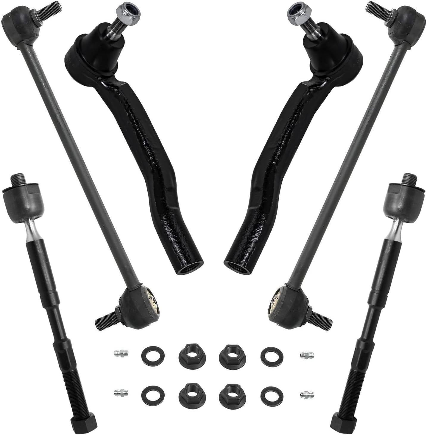 Detroit Axle - Front Tie Rods Sway Bars Kit for Toyota 2011-2018 Sienna, 4 Inner Outer Tie Rod ...