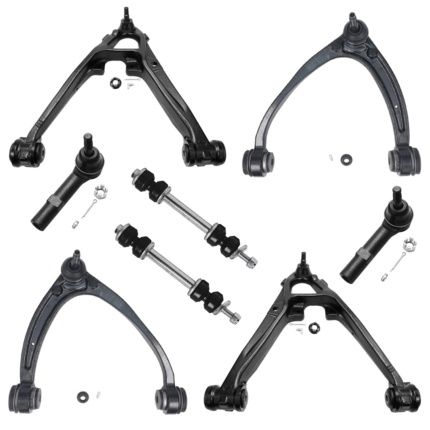 Detroit Axle - Front Upper Cast Iron Lower Control Arms Suspension Kit ...