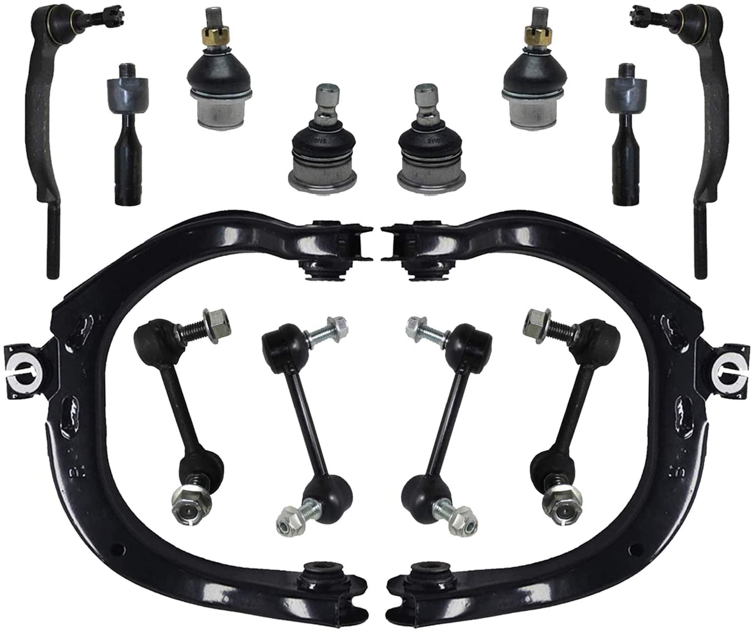 Detroit Axle - Front Upper Control Arms Sway Bars Tie Rods Replacement ...