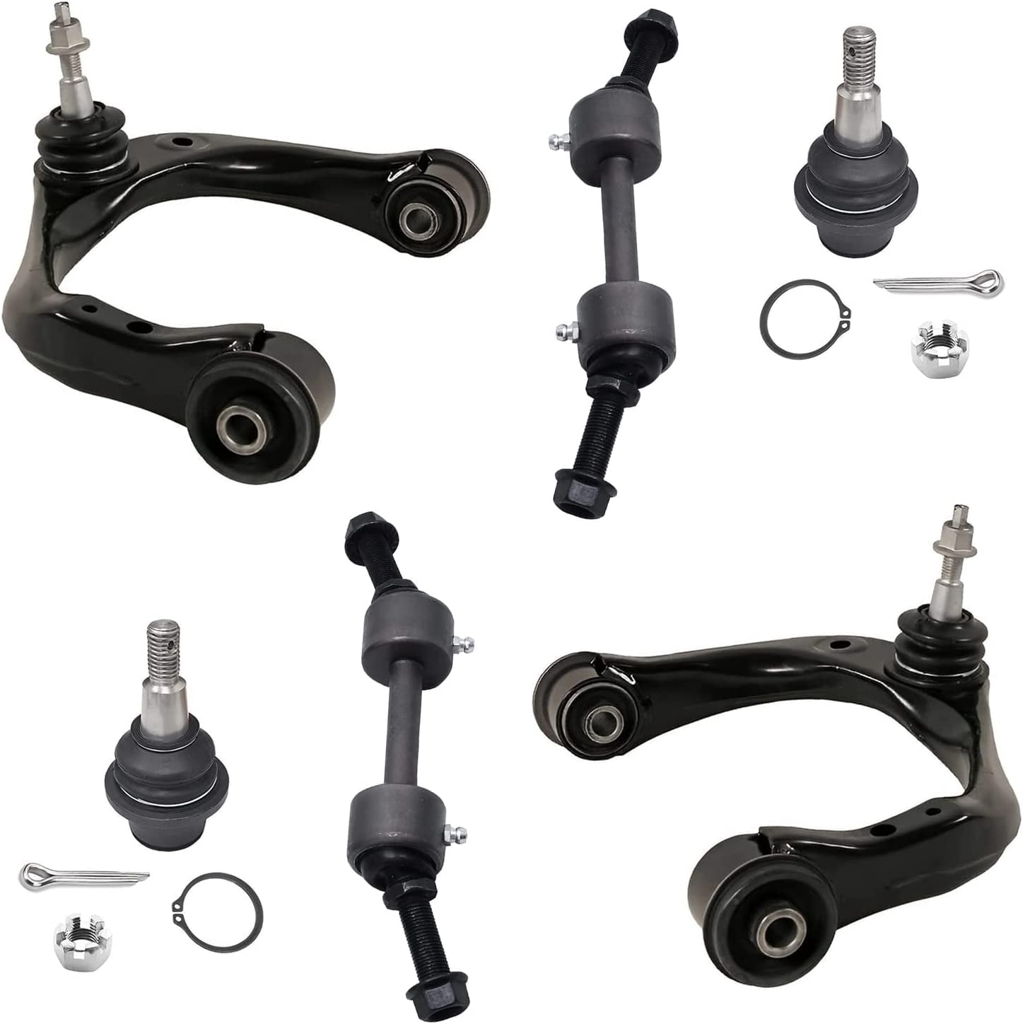 Detroit Axle - Front Upper Control Arms w/Ball Joints Sway Bars for ...