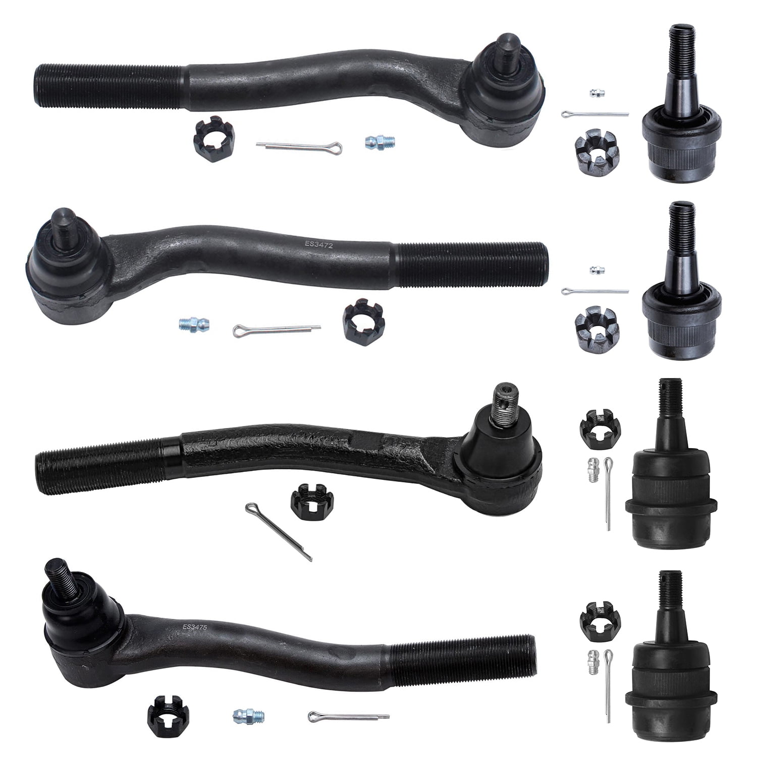 Detroit Axle - Front Upper Lower Ball Joints Tie Rod Ends Replacement ...