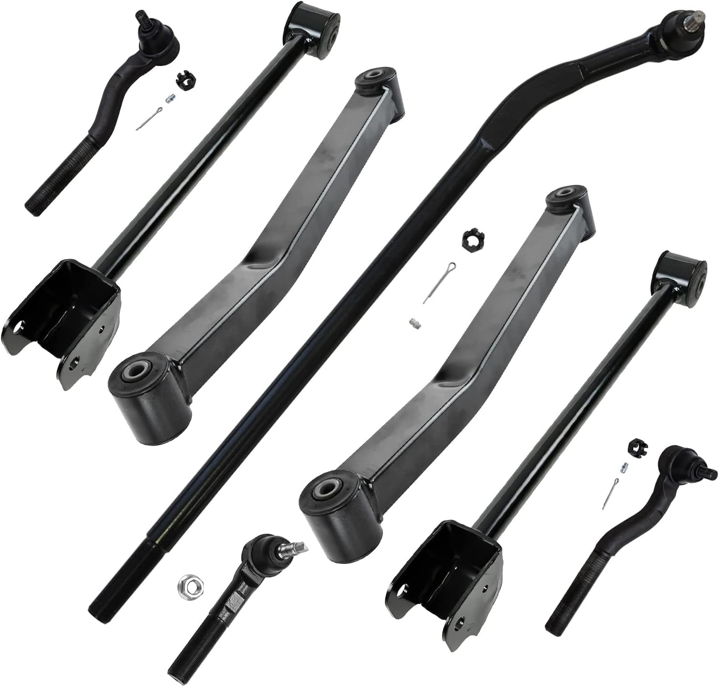 Detroit Axle - Front Upper & Lower Control Arms + Tie Rod Ends Kit ...