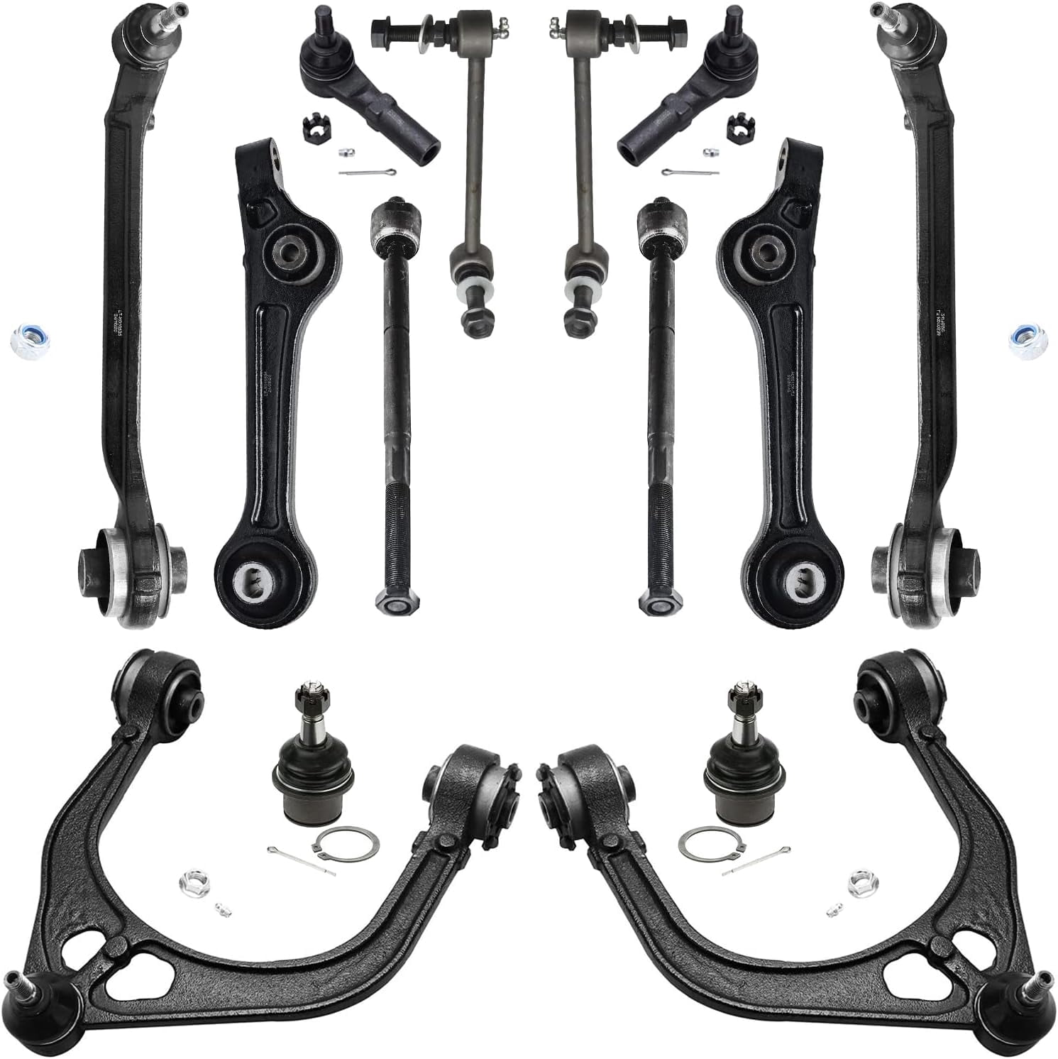 Detroit Axle - Front Upper Lower Control Arms w/ Ball Joints Inner ...