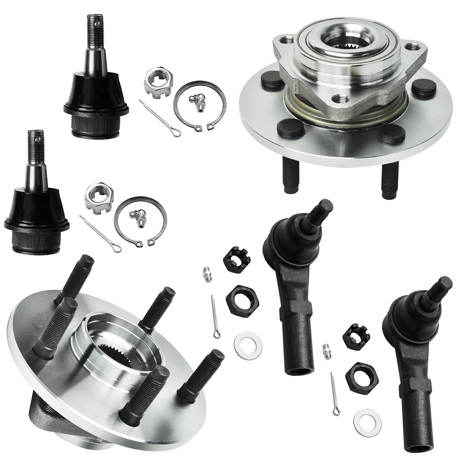 Detroit Axle - Front Wheel Bearing & Hub Assembly Lower Ball Joint and ...