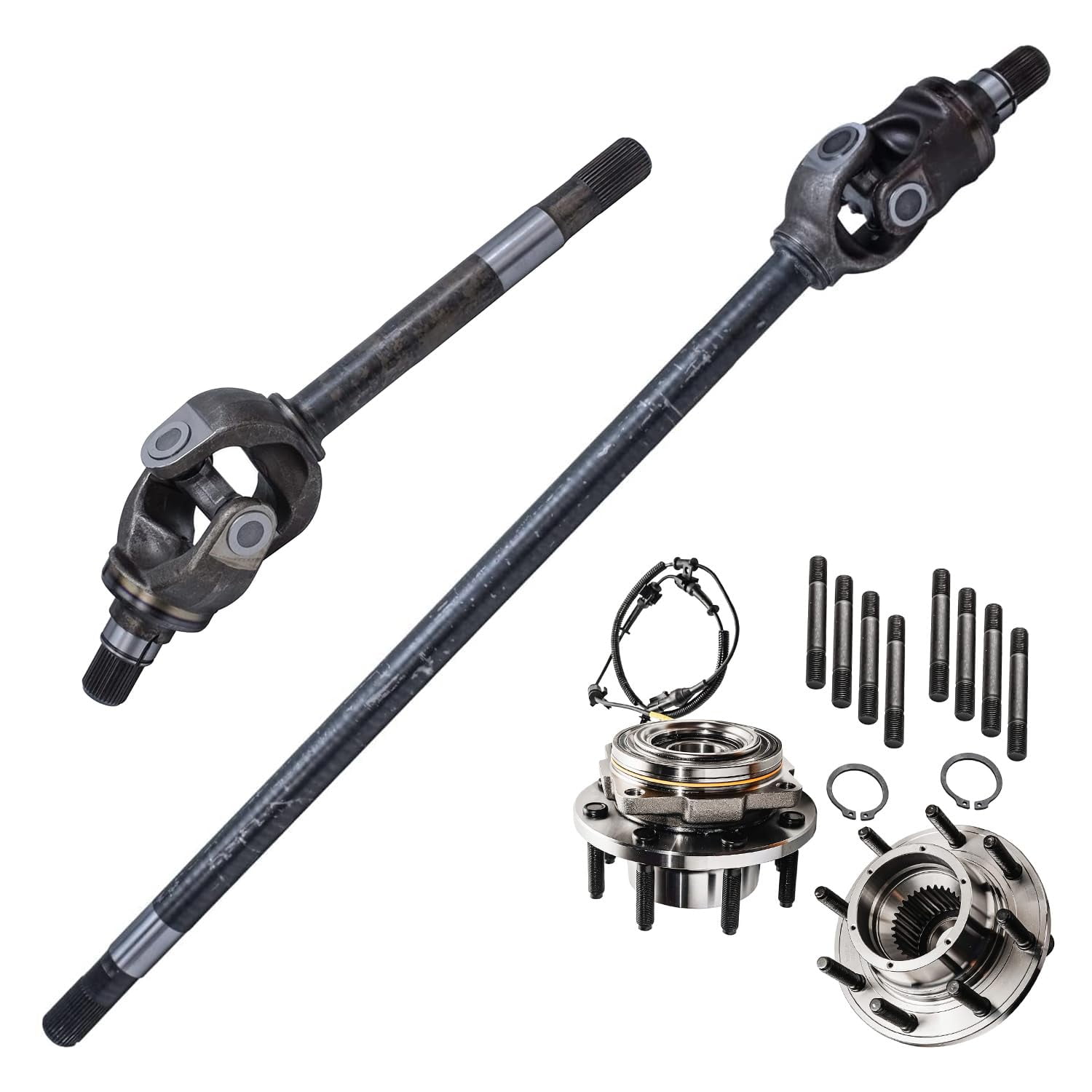Detroit Axle - Front Wheel Bearing Hubs CV Axles for 4WD SRW 2005-2010 ...