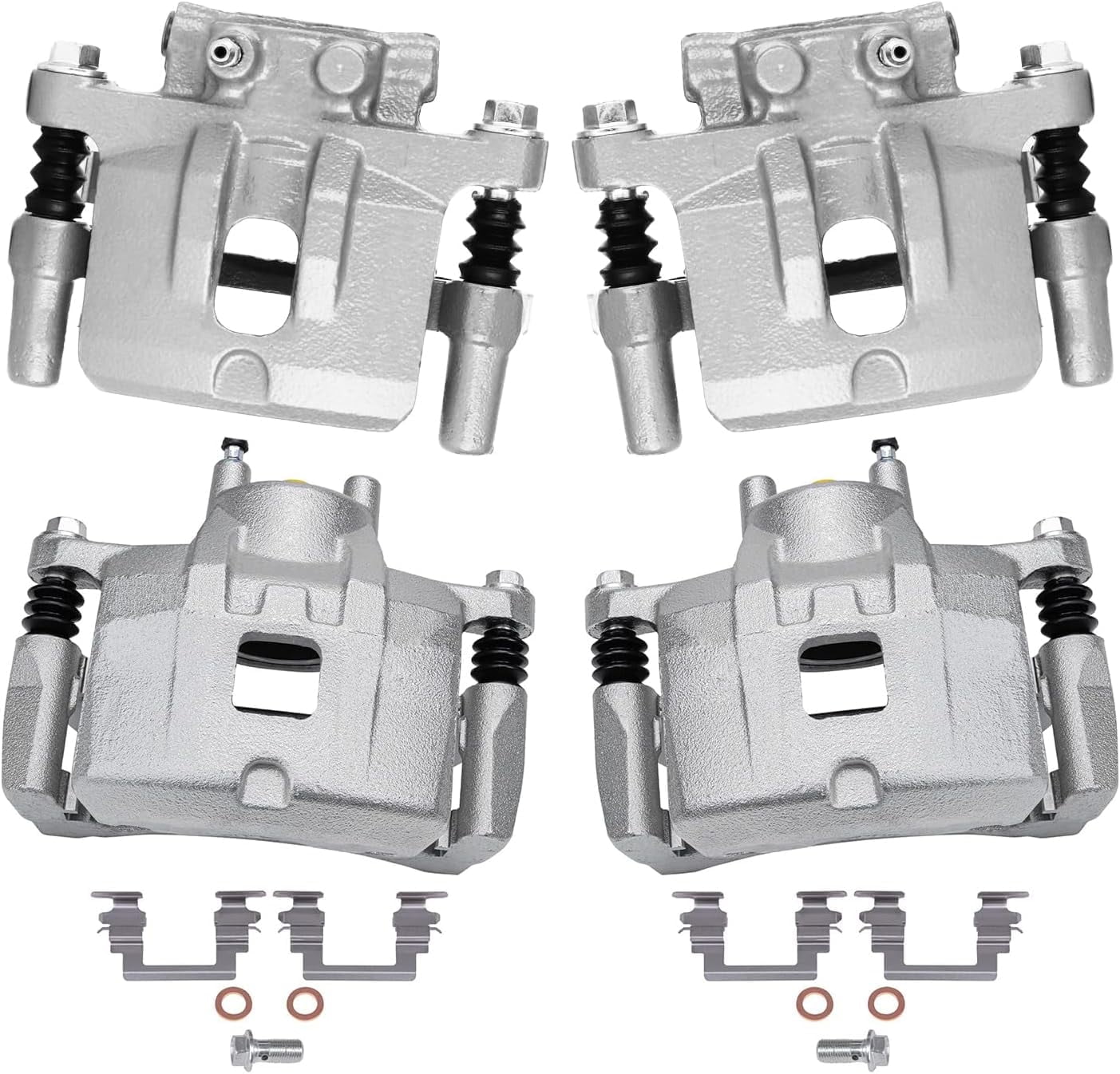 Detroit Axle - Front and Rear Brake Calipers w/Bracket Kit Replacement ...