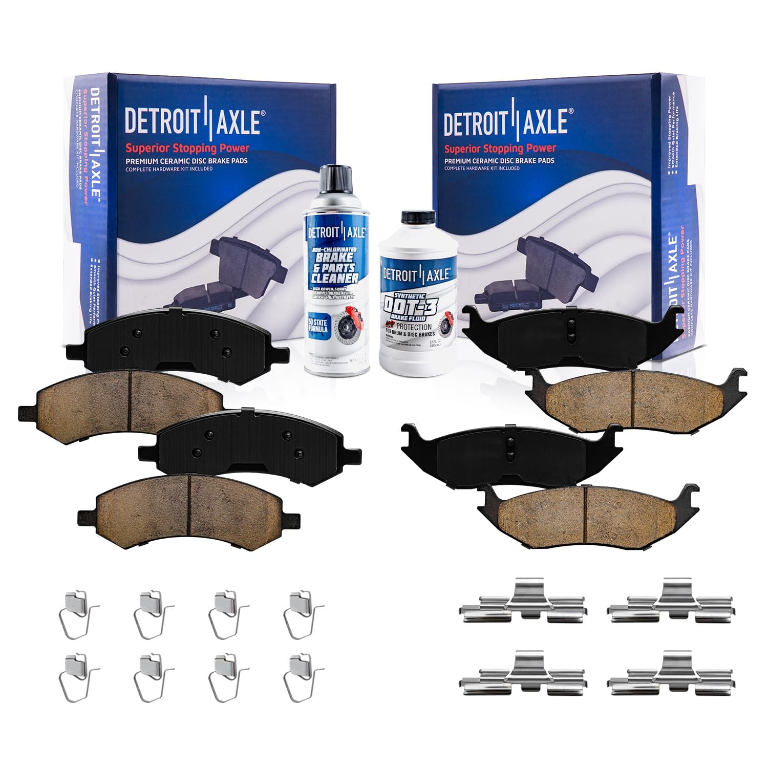 Detroit Axle - Front and Rear Brake Pads for 2009-2018 Dodge Ram 1500 ...