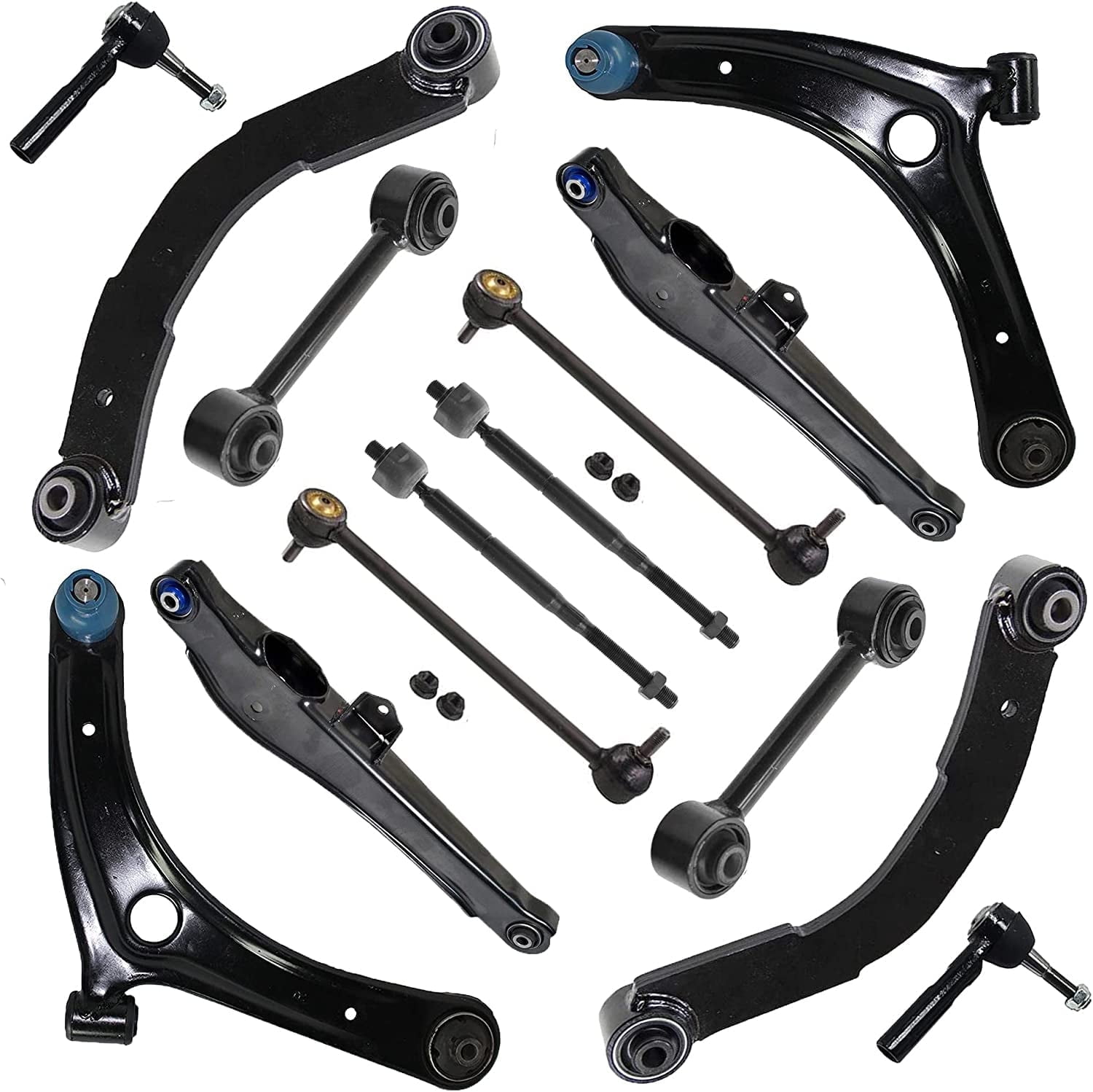 Detroit Axle - Front and Rear Lower Upper Control Arms Ball Joints Tie ...