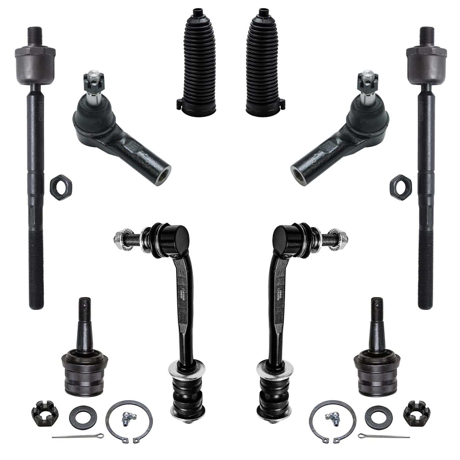 Detroit Axle - New 10-Piece Front Suspension Kit - 2 Lower Ball Joints ...