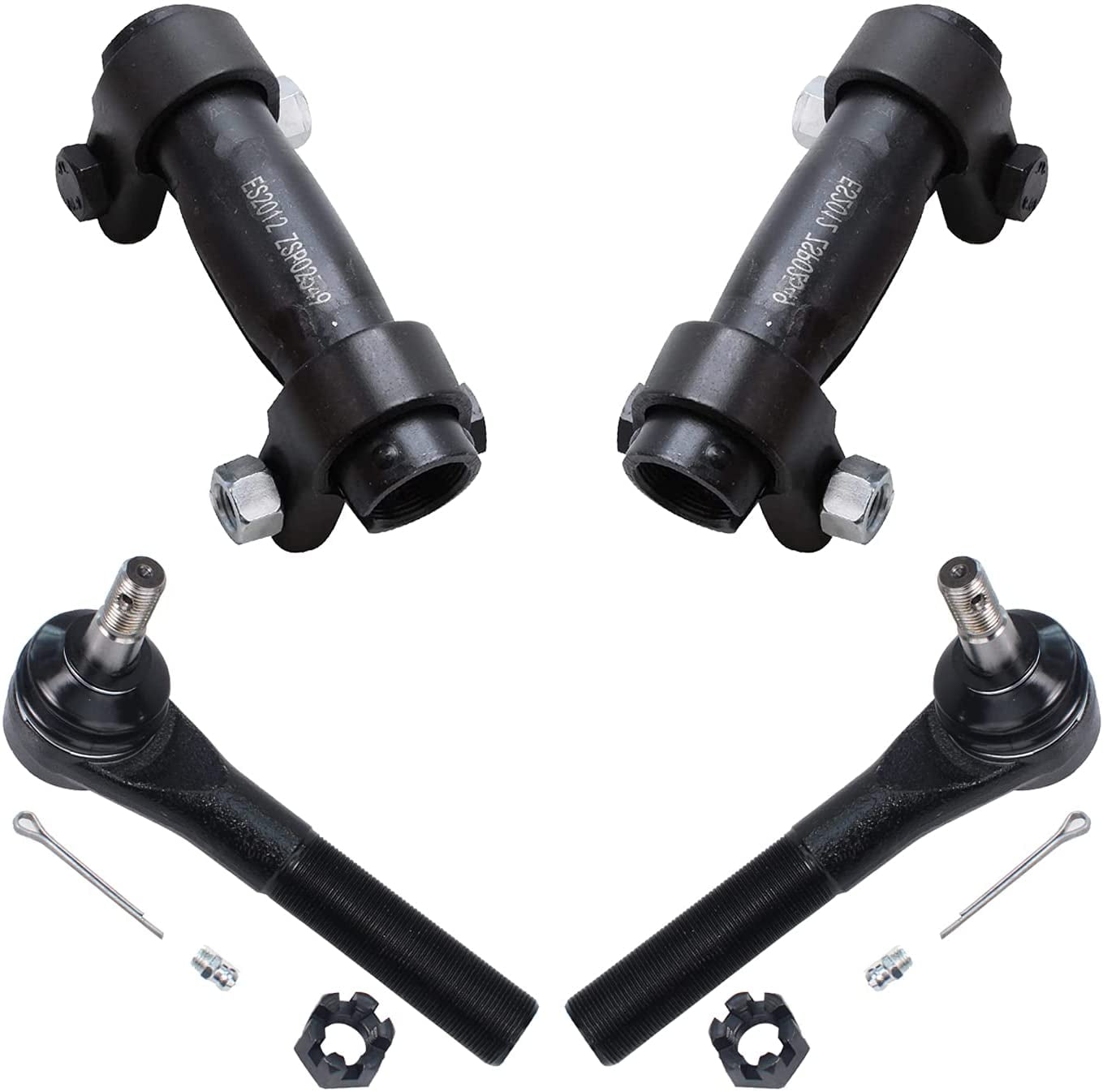 Detroit Axle - New 4pc Tie Rod Suspension Kit - (2) Tie Rod Adjusting ...