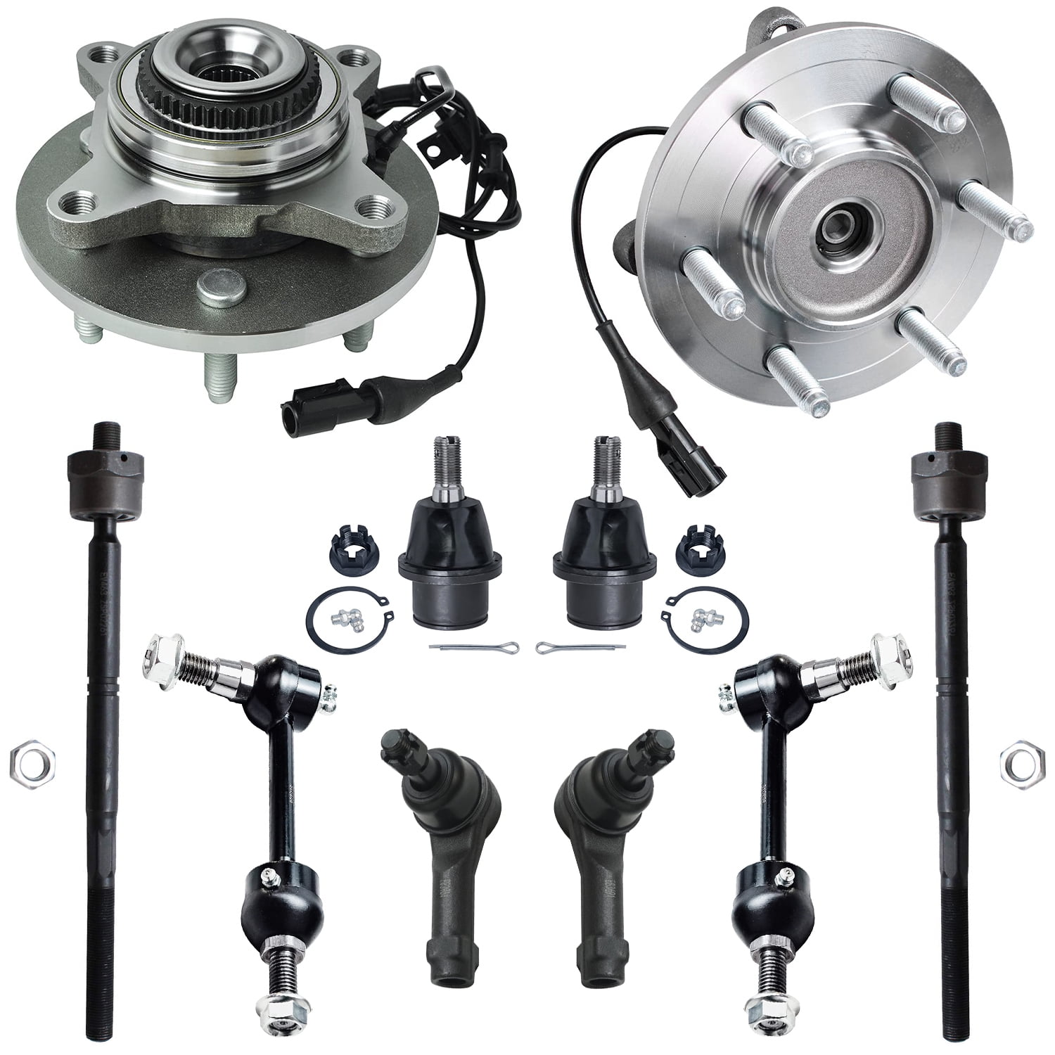 Detroit Axle - Pair (2) Front Wheel Hub and Bearing Assemblies w/Sway ...