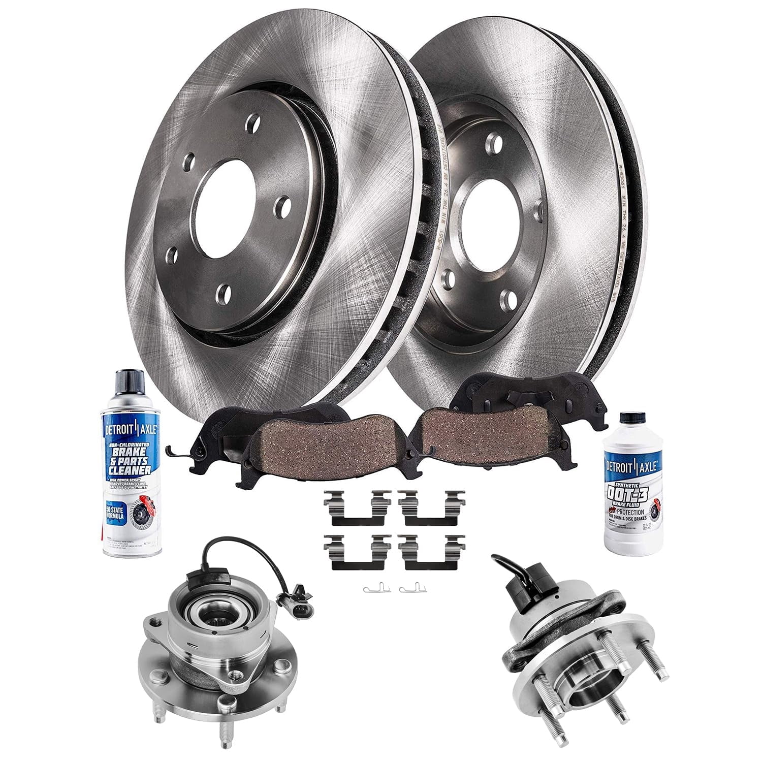 Detroit Axle - Brake Kit for 2007-10 Chevrolet Cobalt, 2007-09 Pontiac G5, Wheel Hubs, Disc ...