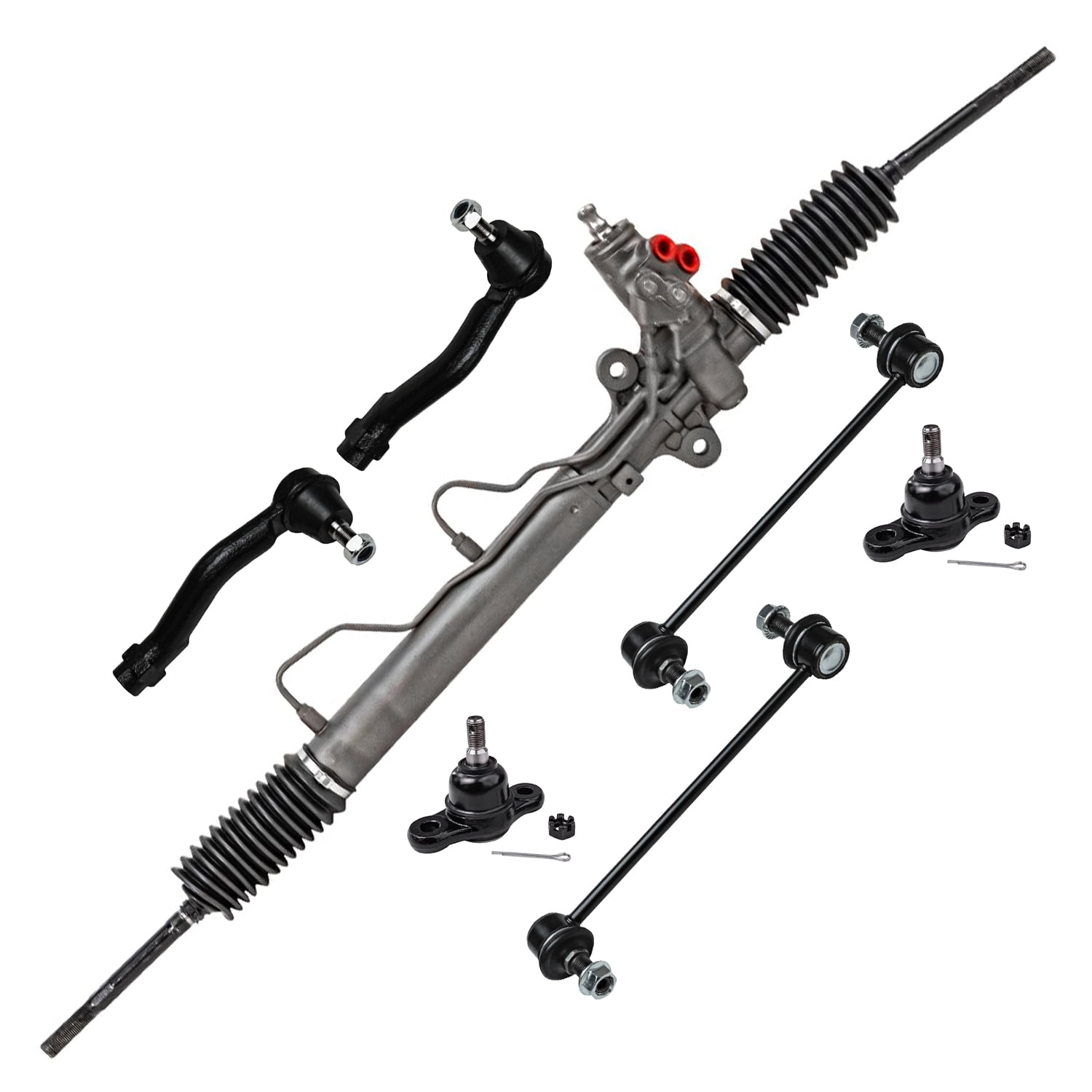 Detroit Axle - Power Steering Rack and Pinion Sway Bars Outer Tie Rods ...