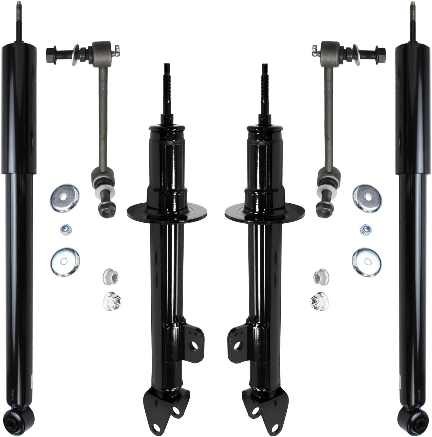 Detroit Axle - RWD Front Bare Struts Assembly Sway Bars Rear Shock ...