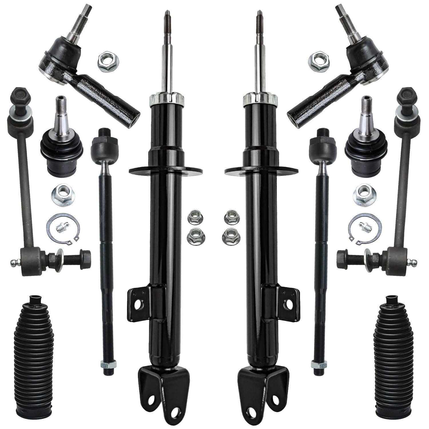 Detroit Axle - RWD Front Bare Struts Sway Bar Links Inner Outer Tie ...