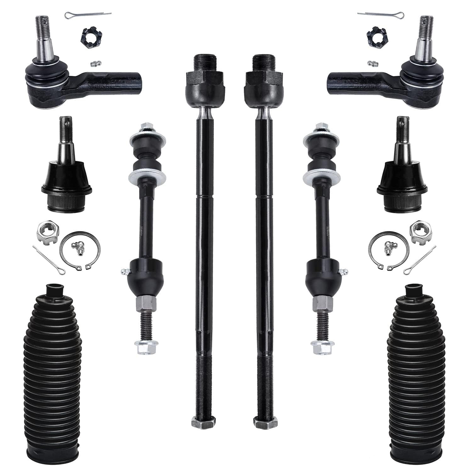 Detroit Axle - RWD Front Lower Ball Joints Sway Bars Inner & Outer Tie ...