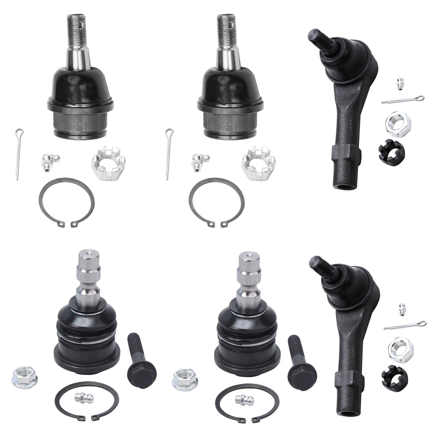 Detroit Axle - RWD Front Upper Lower Ball Joints Outer Tie Rods ...